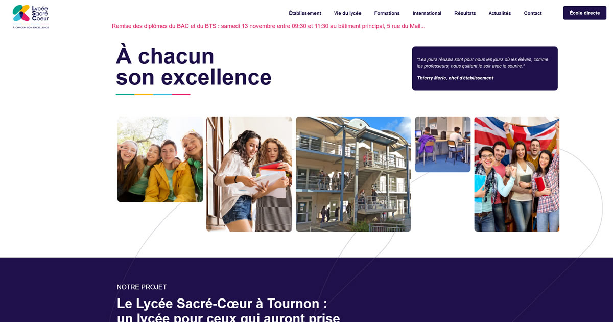 Notre établissement - Lycée Sacré Coeur